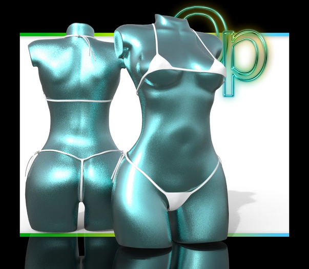 Second Life Marketplace - White Micro Bikini Top Reborn